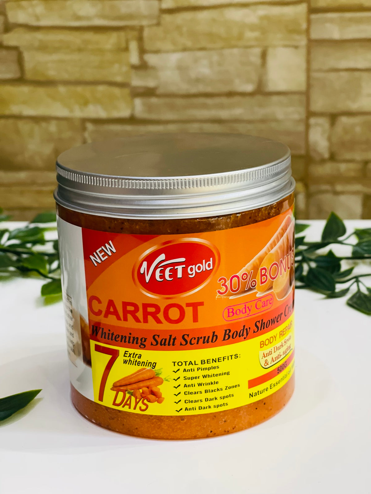 Veet Gold Carrot Super Whitening Salt Body Scrub — Beto Cosmetics