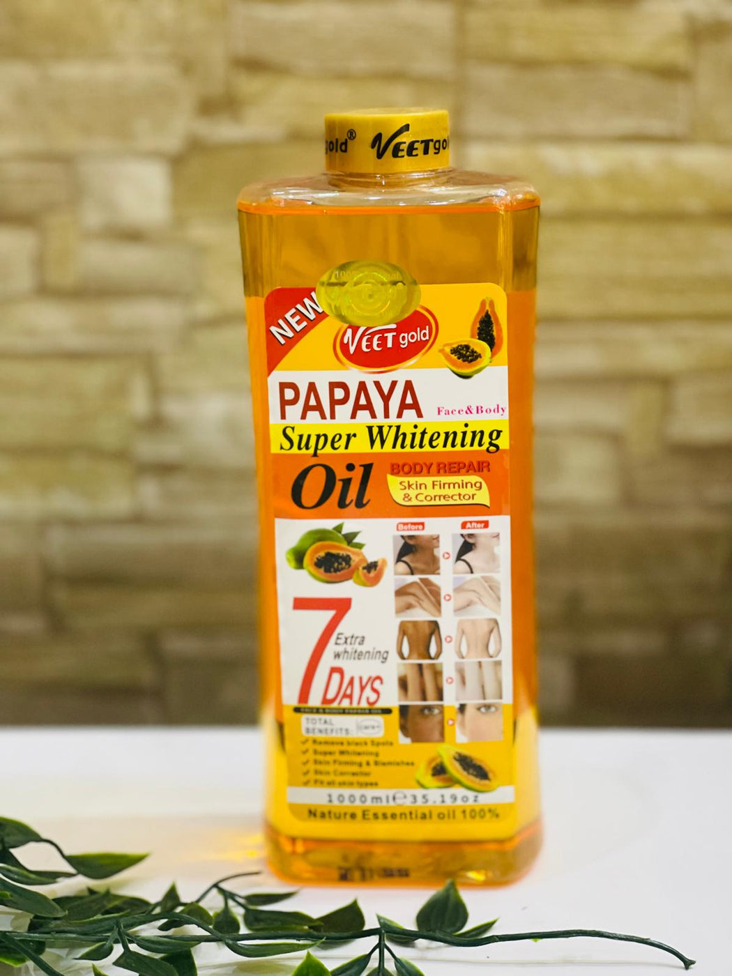 Veet Gold papaya Whitening Oil 1000 ml — Beto Cosmetics